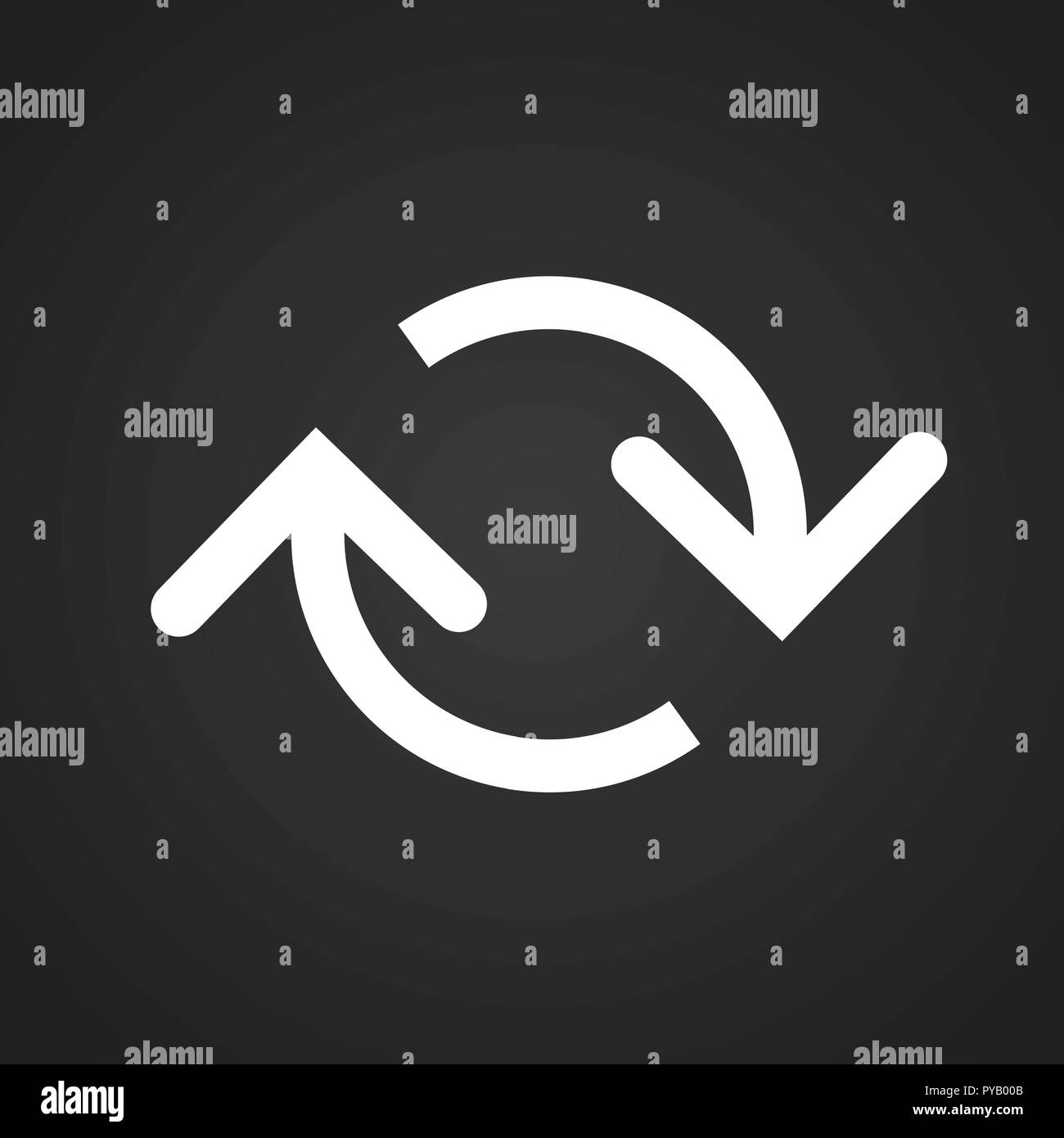 Refresh button on black background Stock Vector Image & Art - Alamy