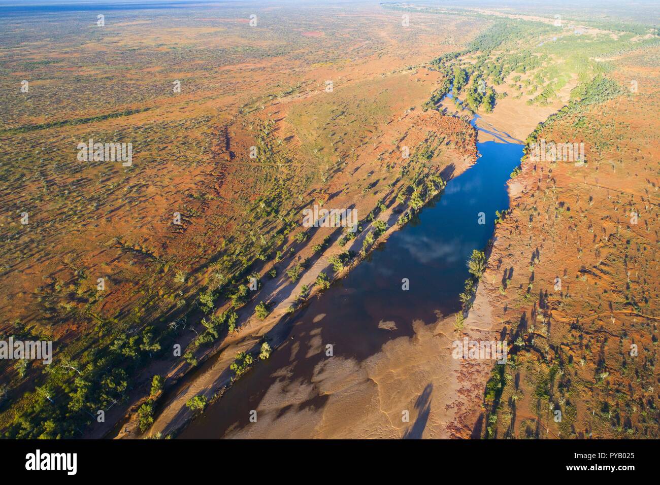 Aerial view over Rocky Pool, Gascoyne River, The Gascoyne, Western ...