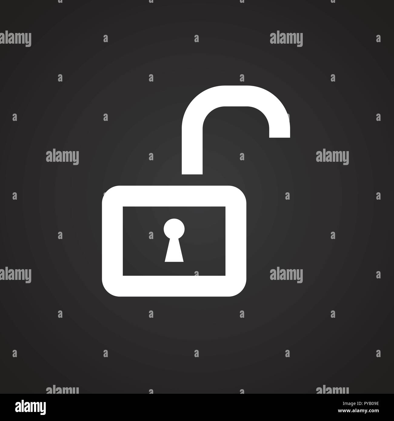 Lock unlocked on black background Stock Vector Image & Art - Alamy