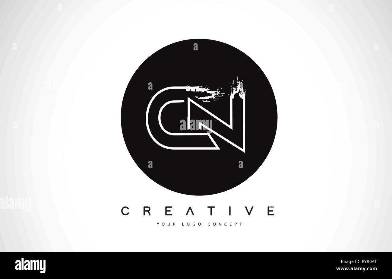 CN Modern Leter Logo Design with Black and White Monogram. Creative ...