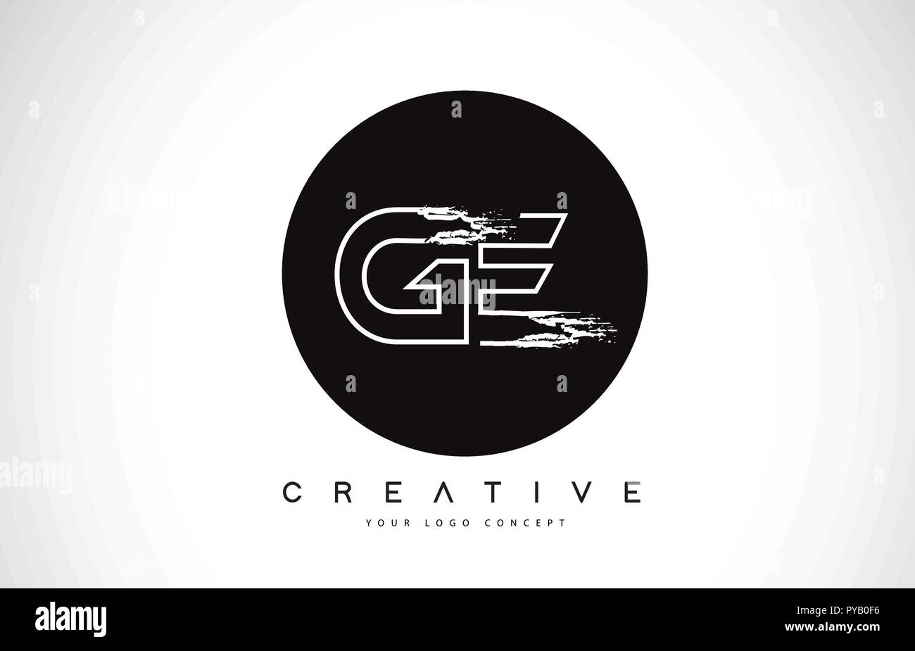 GE Modern Leter Logo Design with Black and White Monogram. Creative ...