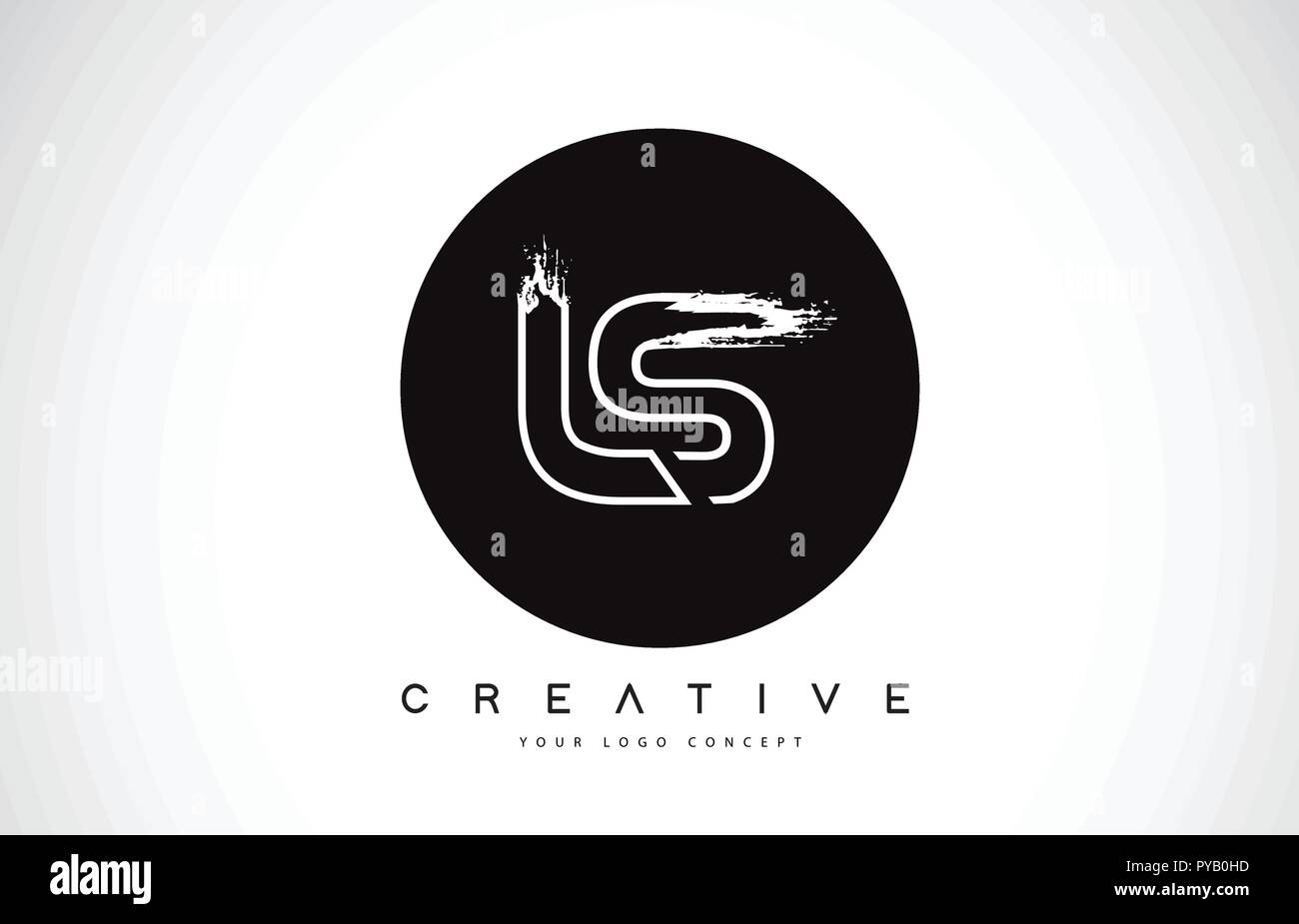 LS Modern Leter Logo Design with Black and White Monogram. Creative ...