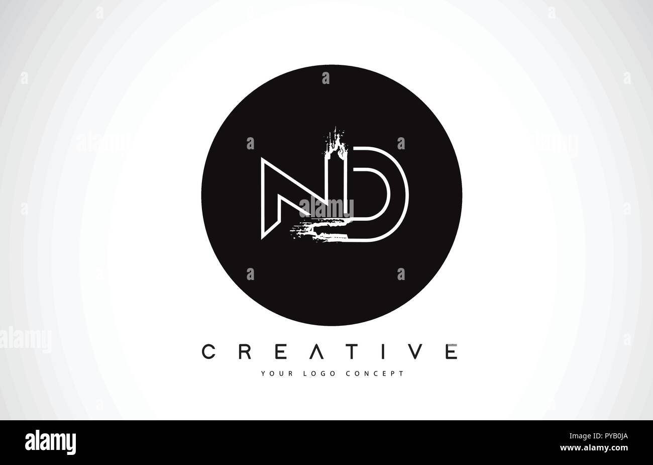ND Modern Leter Logo Design with Black and White Monogram. Creative ...