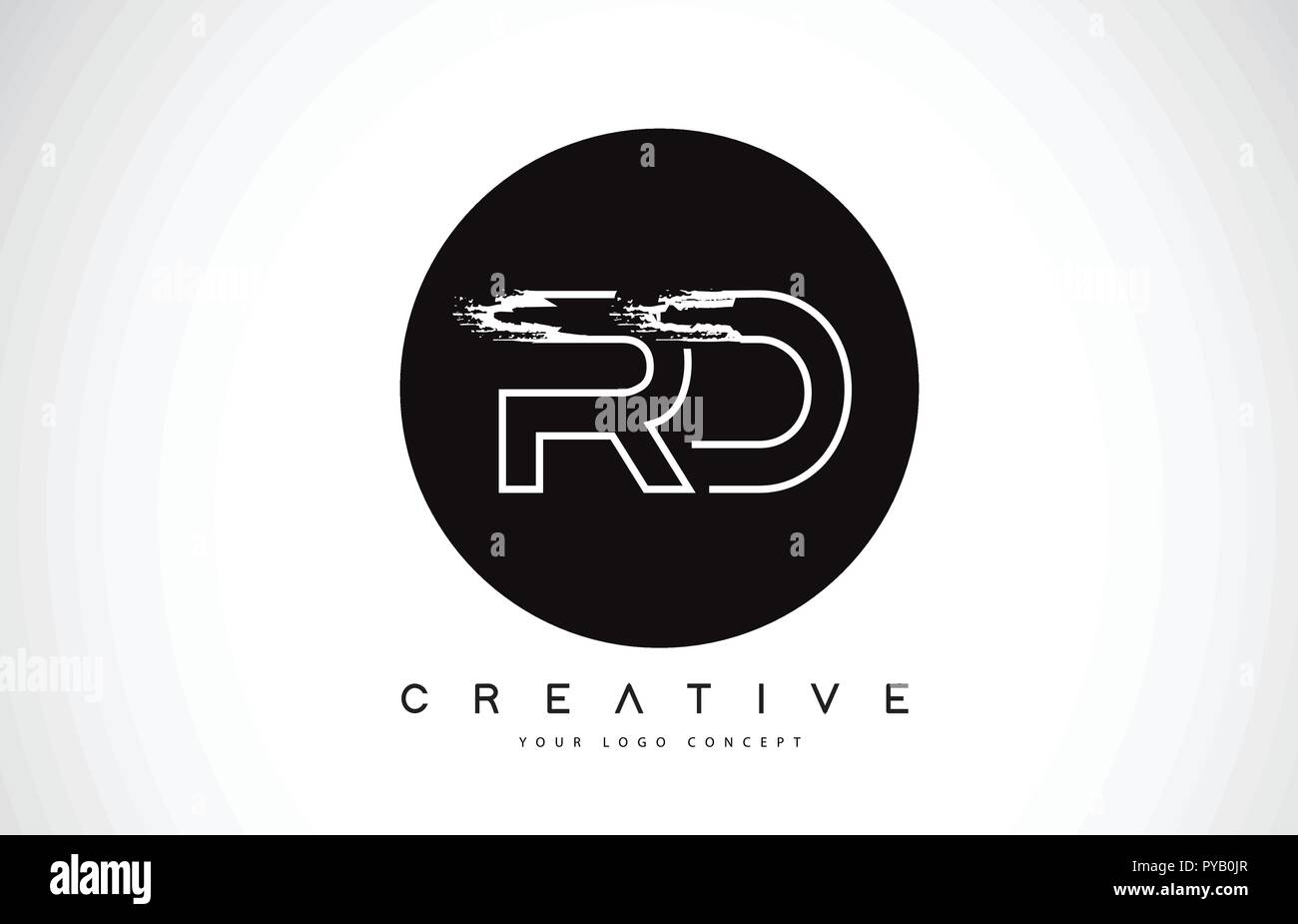 RD Modern Leter Logo Design with Black and White Monogram. Creative ...