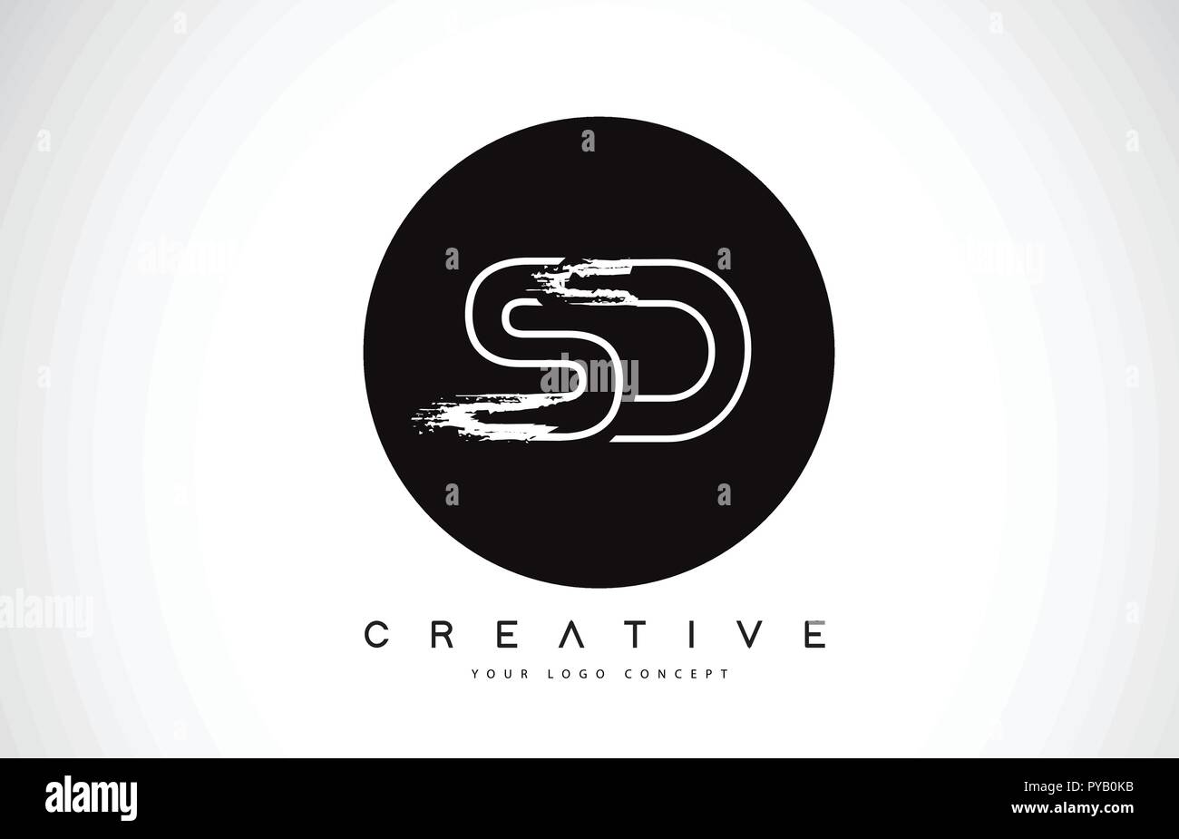 SD Modern Leter Logo Design with Black and White Monogram. Creative ...