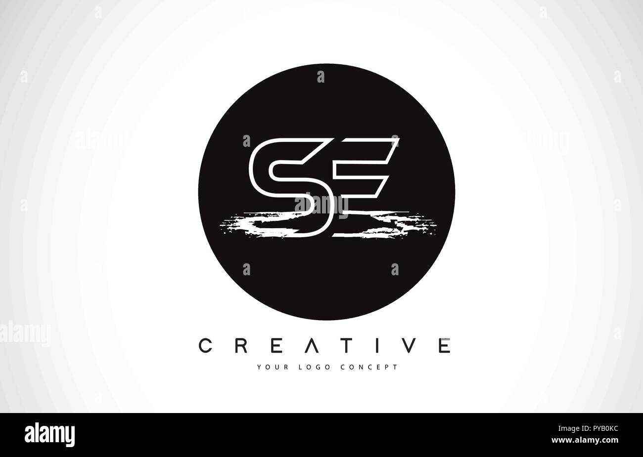 SE Modern Leter Logo Design with Black and White Monogram. Creative ...