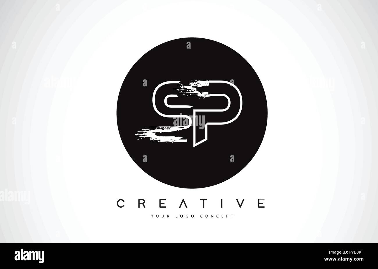 SP Modern Leter Logo Design with Black and White Monogram. Creative ...
