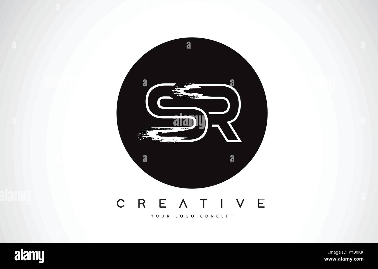 SR Modern Leter Logo Design with Black and White Monogram. Creative ...