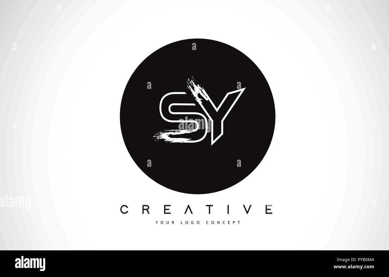 SY Modern Leter Logo Design with Black and White Monogram. Creative ...