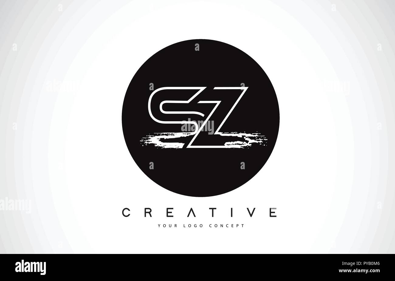 SZ Modern Leter Logo Design with Black and White Monogram. Creative ...