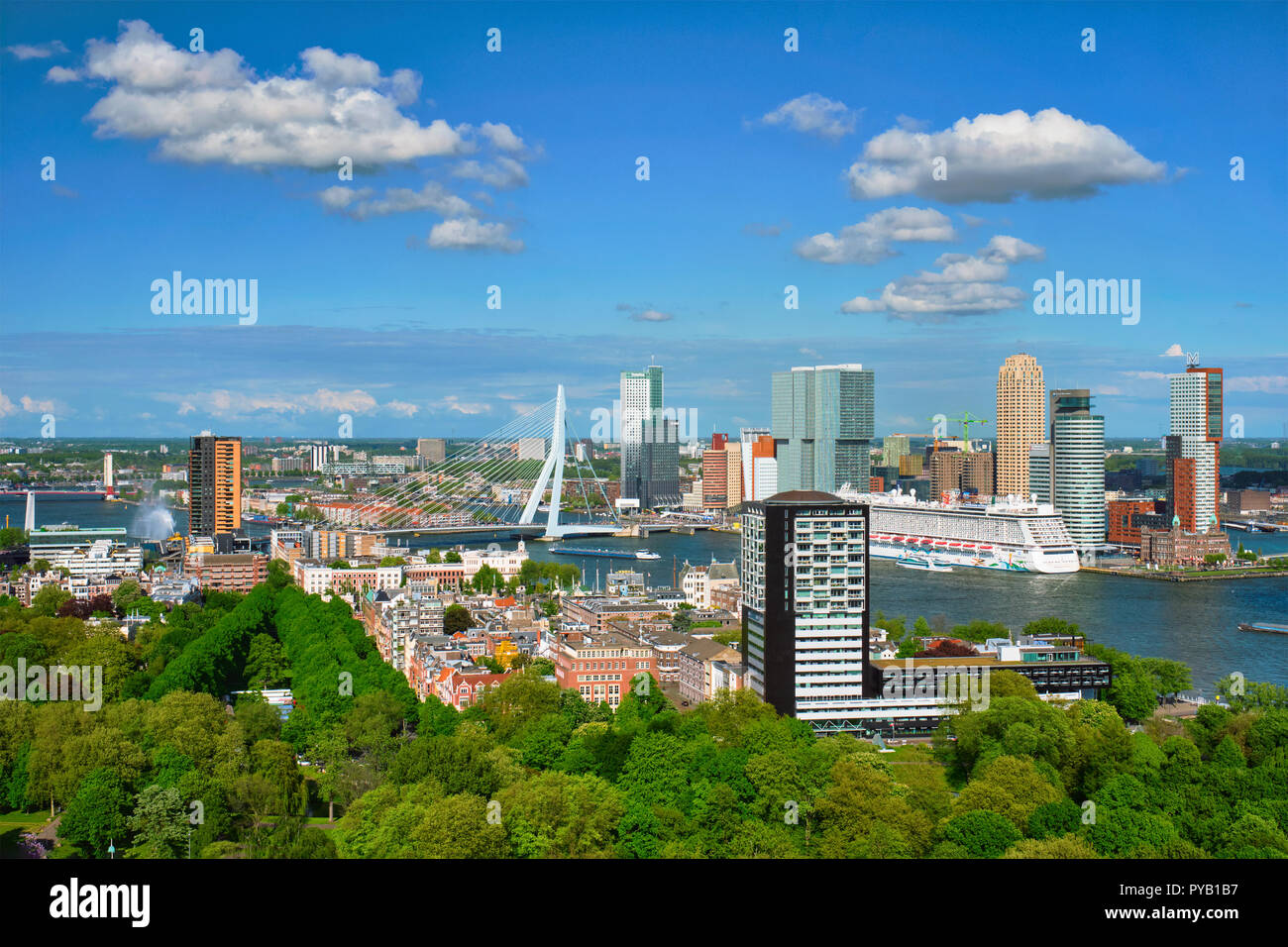 Rotterdam skyline skyscrapers aerial hi-res stock photography and ...