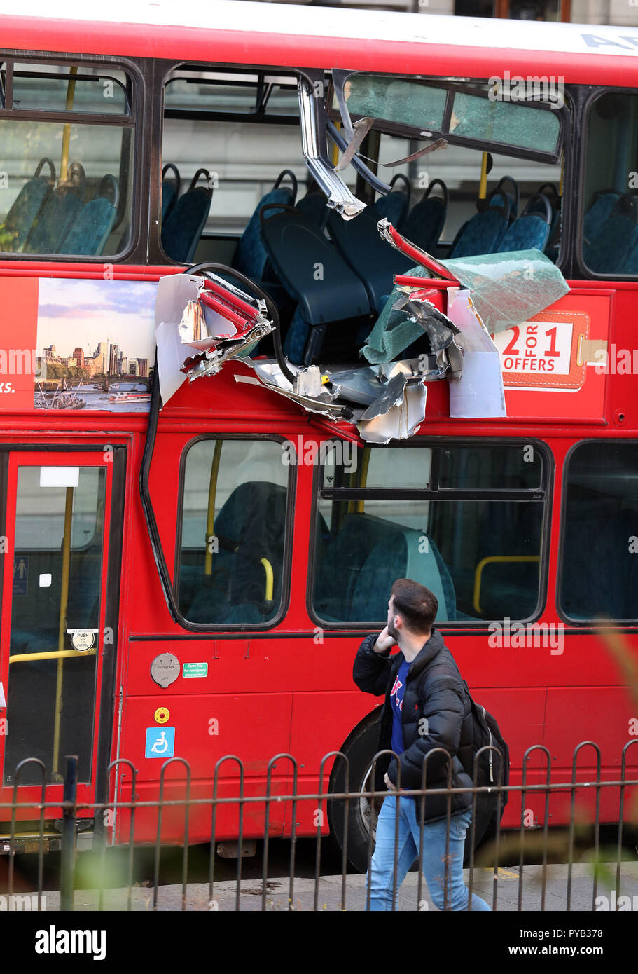 A bus on set during filming in Glasgow city centre for a new Fast and ...