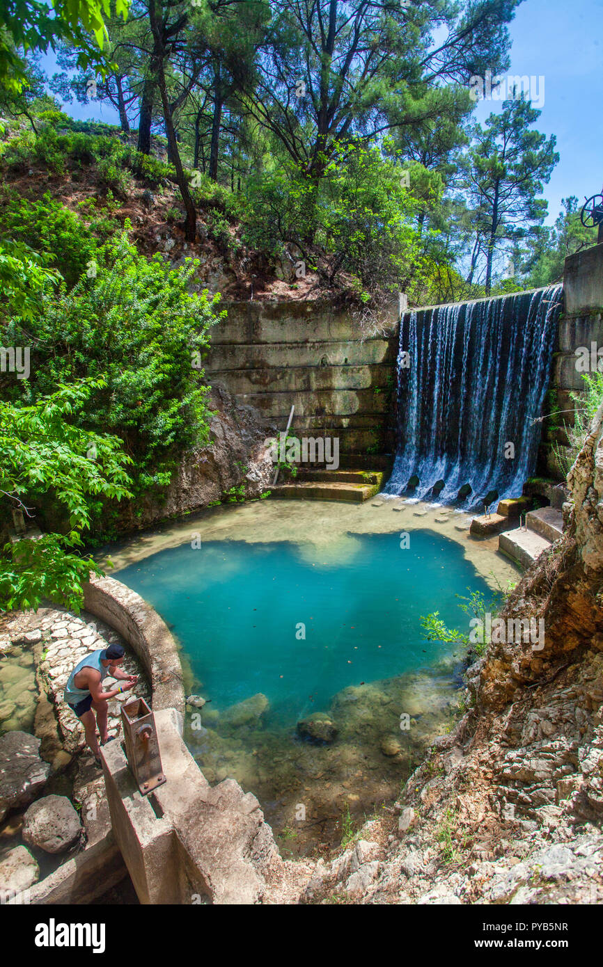 europe, greece, dodecanese, rhodes, seven springs, epta piges Stock ...