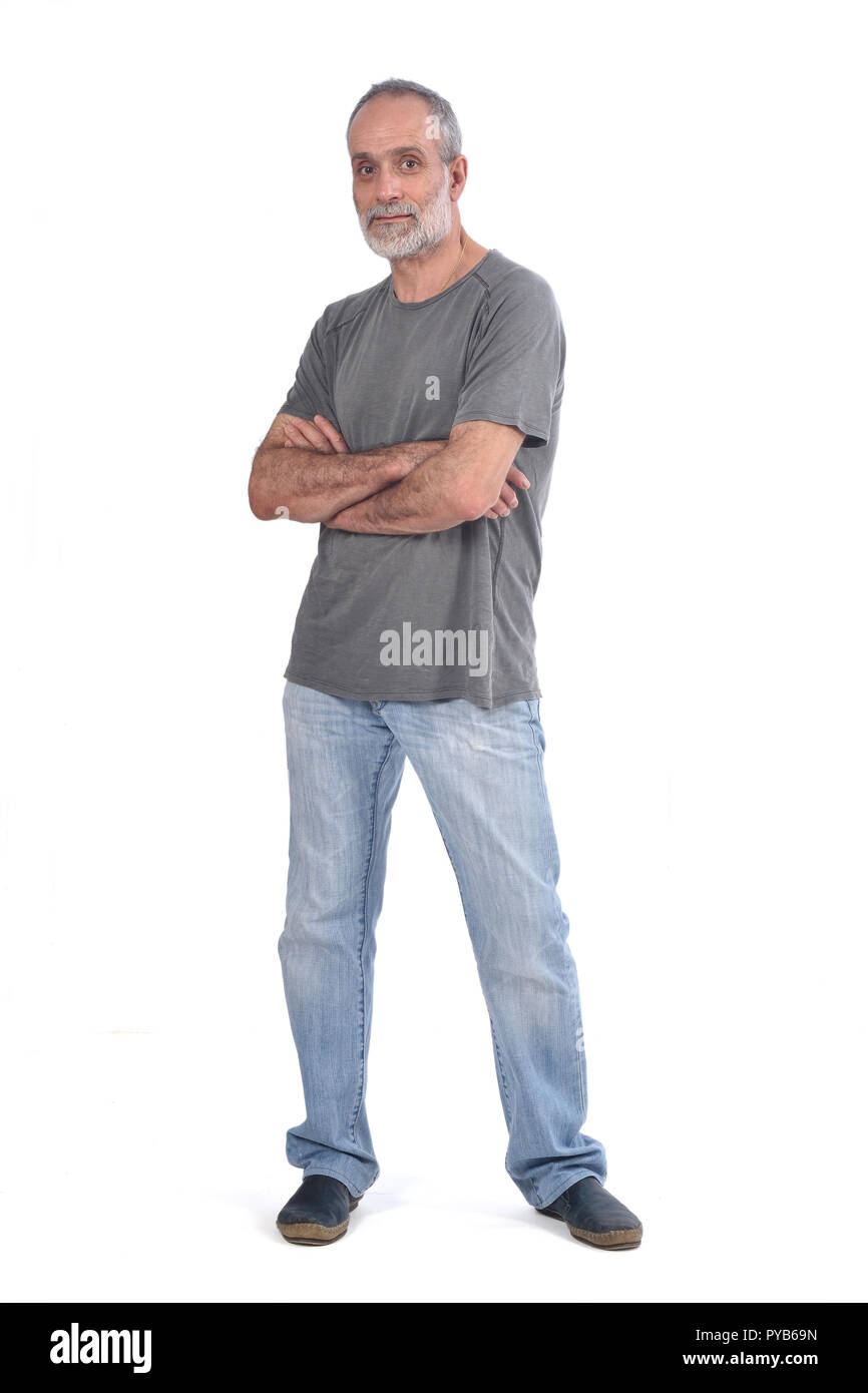 Middle age man grey beard Cut Out Stock Images & Pictures - Alamy