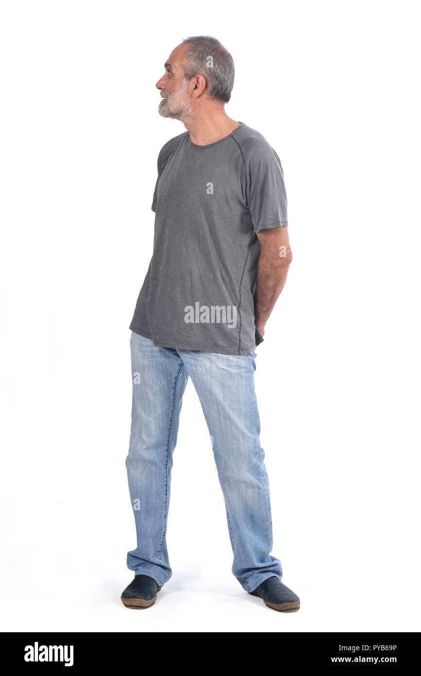 Middle age man grey beard Cut Out Stock Images & Pictures - Alamy