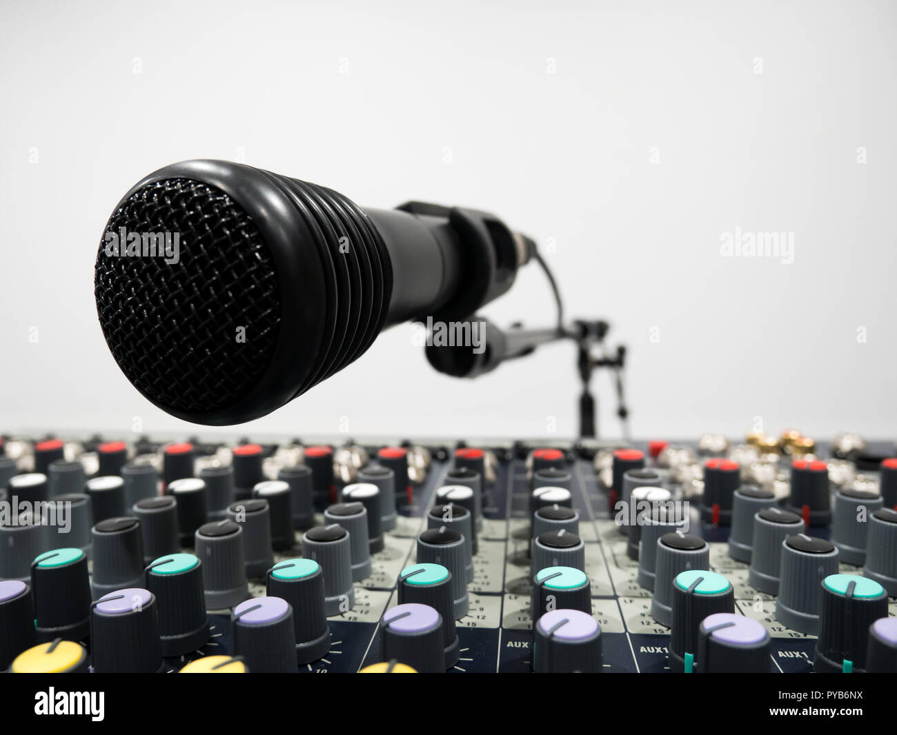 Microphone over professional mixing hi-res stock photography and images ...