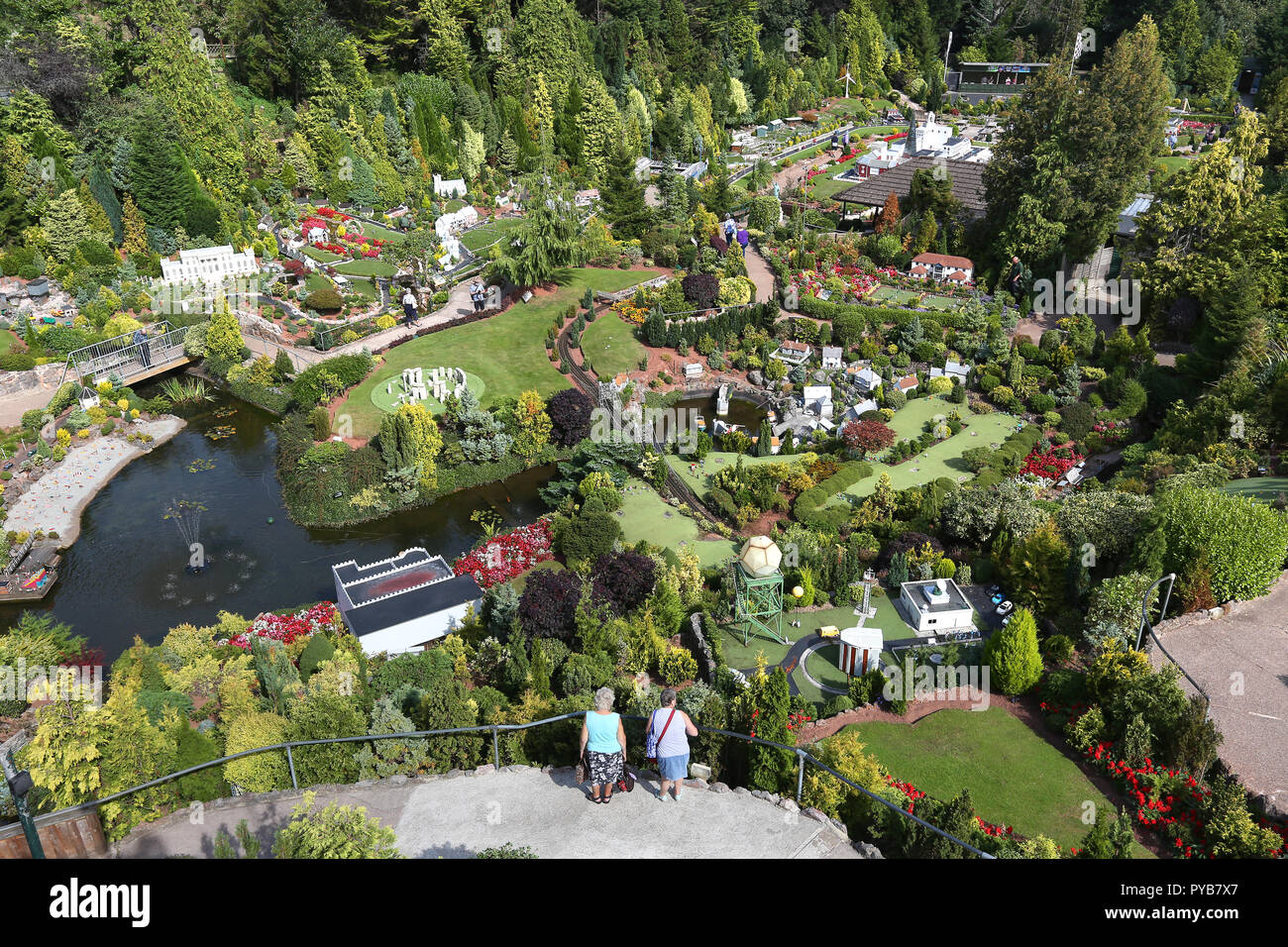 General view of the famous Model Village in Babbacombe, Torquay, Devon ...