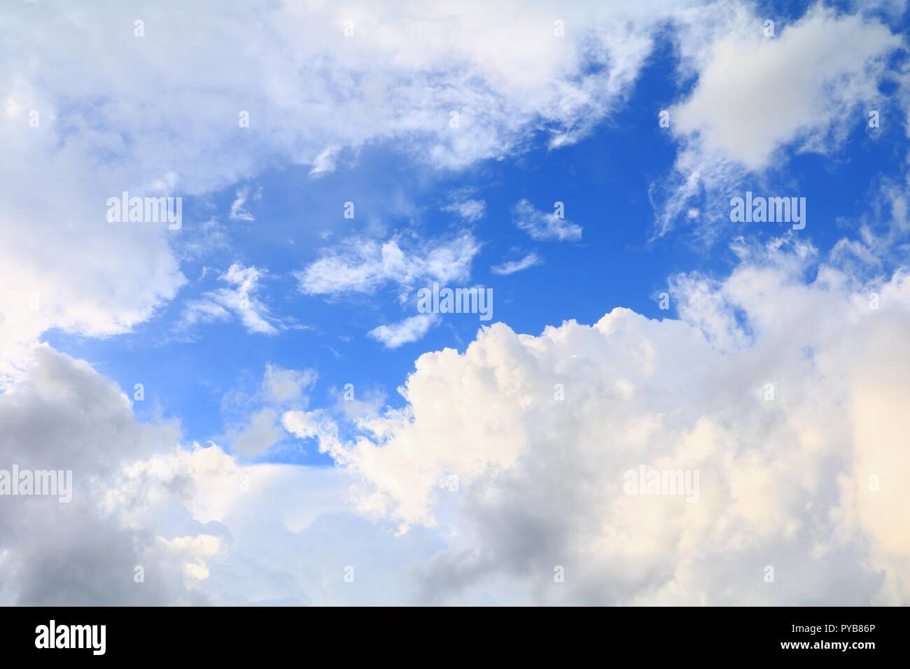 blue sky with big cloud and raincloud, art of nature beautiful and copy ...
