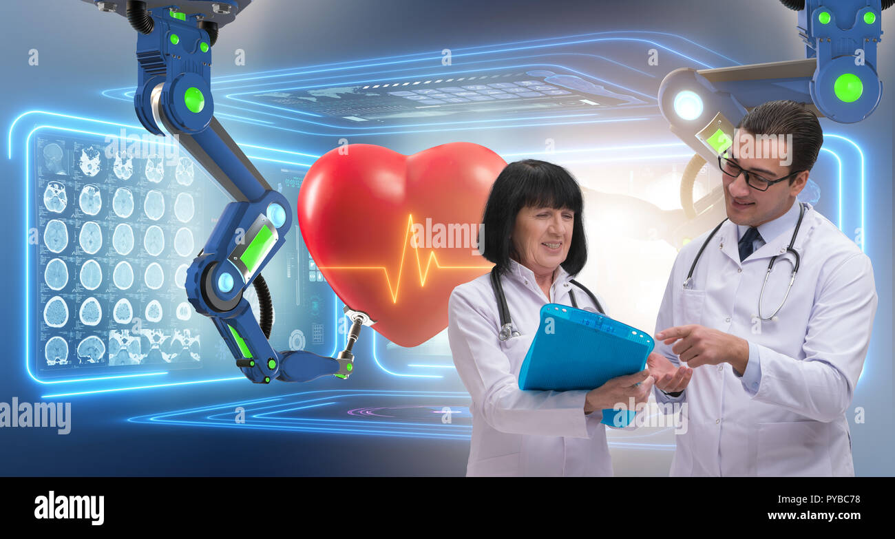 Telemedicine concept with remote monitoring of heart condition Stock ...