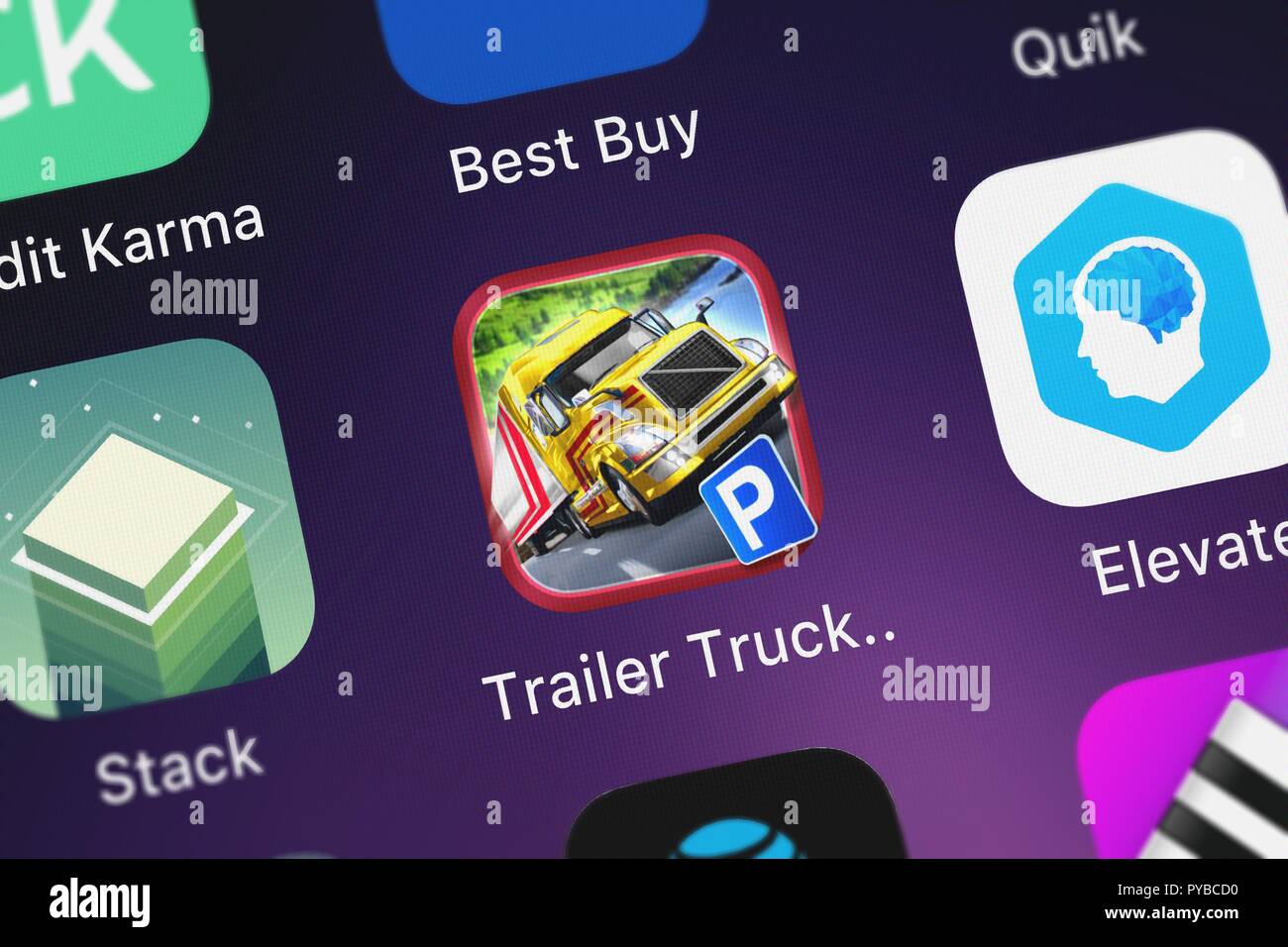 London, United Kingdom - October 26, 2018: Screenshot of the mobile app ...