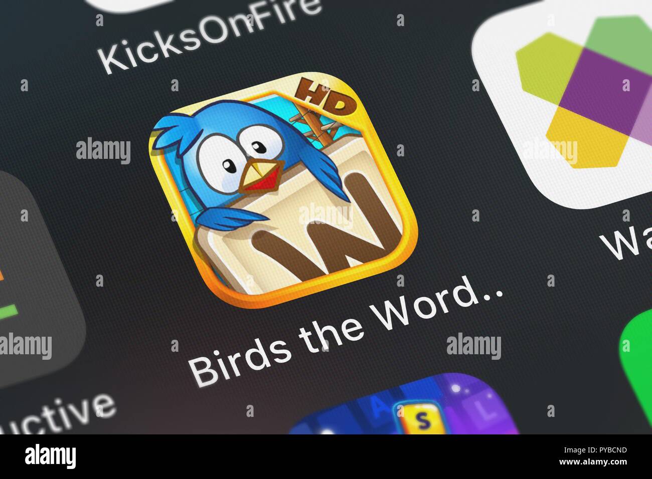 London, United Kingdom - October 26, 2018: Screenshot of the Bird's the ...