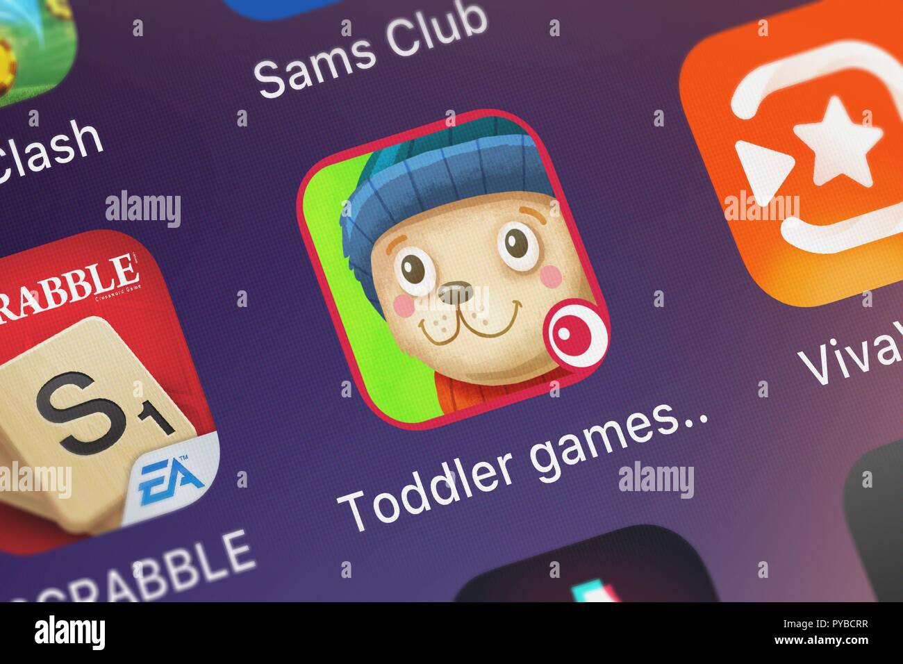 London, United Kingdom - October 26, 2018: Close-up shot of the Toddler ...