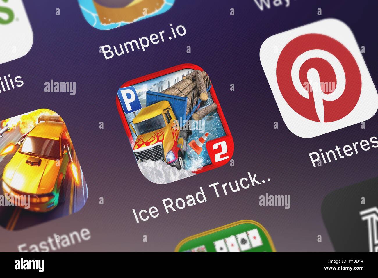 London, United Kingdom - October 26, 2018: The Ice Road Trucker Parking ...