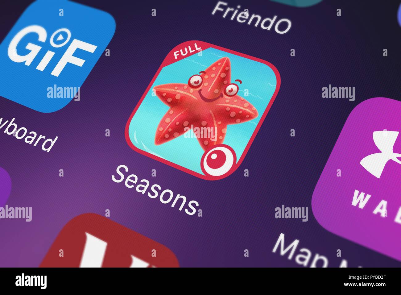 London, United Kingdom - October 26, 2018: Screenshot of the Seasons ...