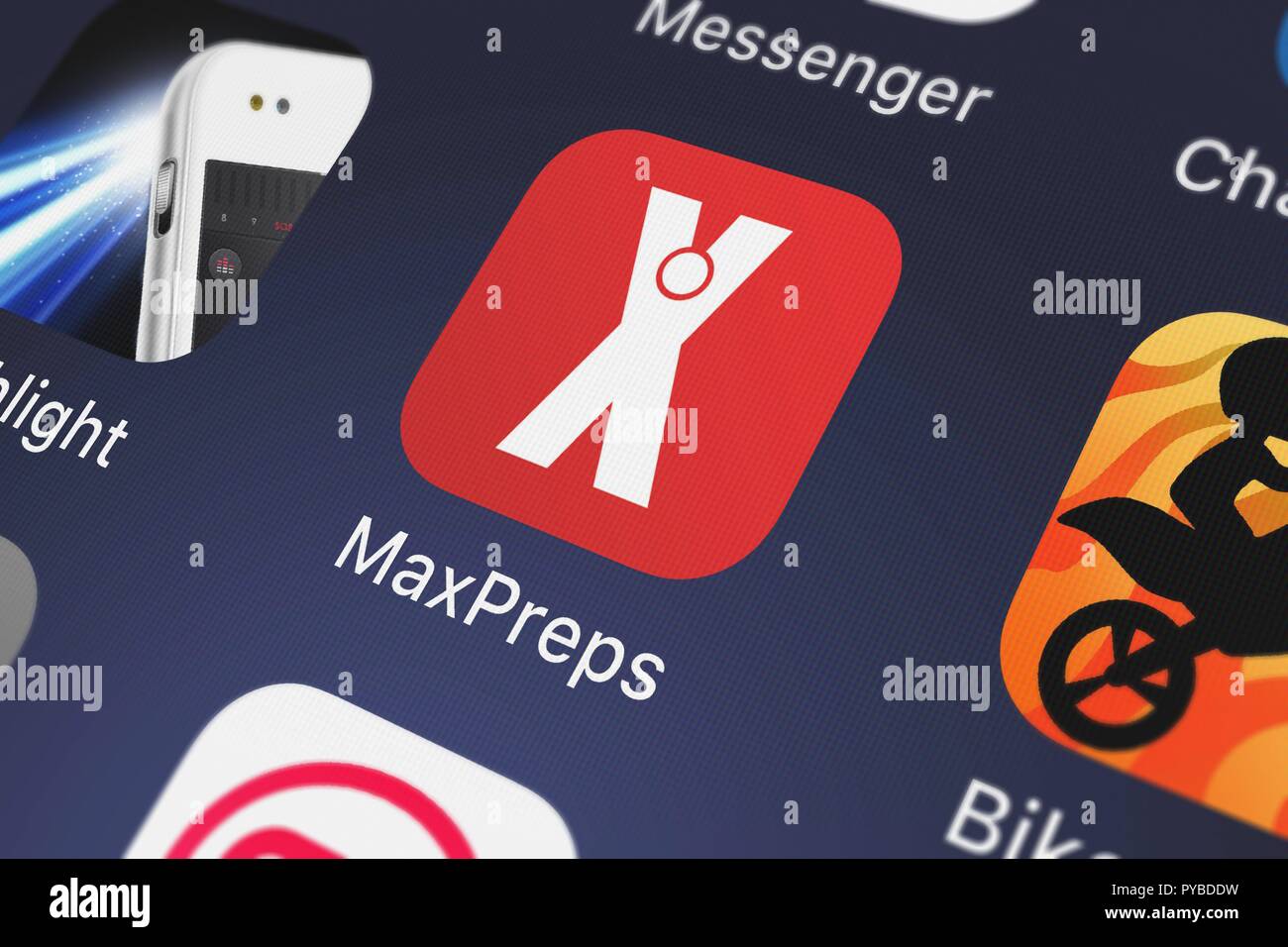 London, United Kingdom - October 26, 2018: Screenshot of the mobile app ...