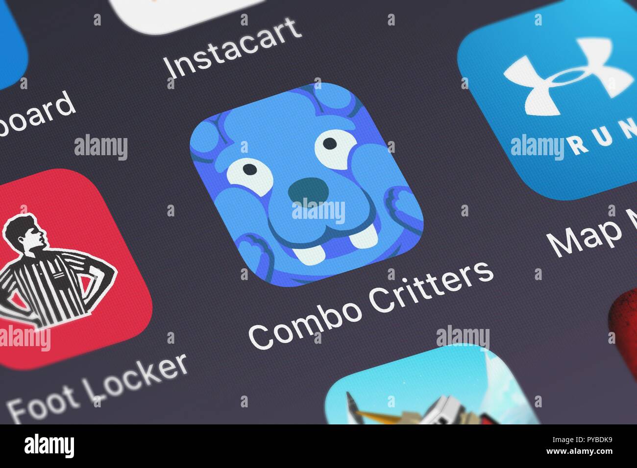 London, United Kingdom - October 26, 2018: Screenshot of the mobile app ...