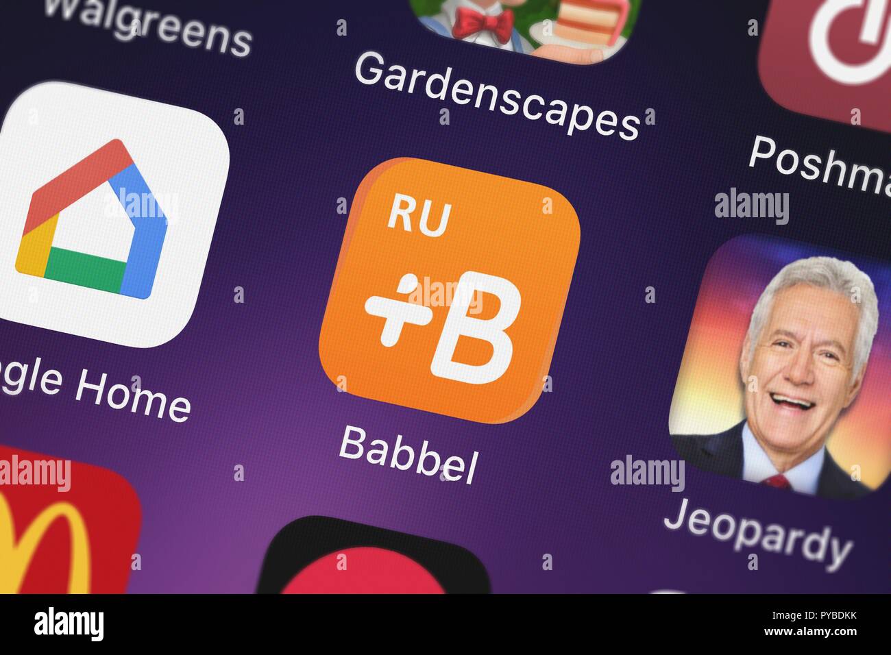 London, United Kingdom - October 26, 2018: Icon of the mobile app ...