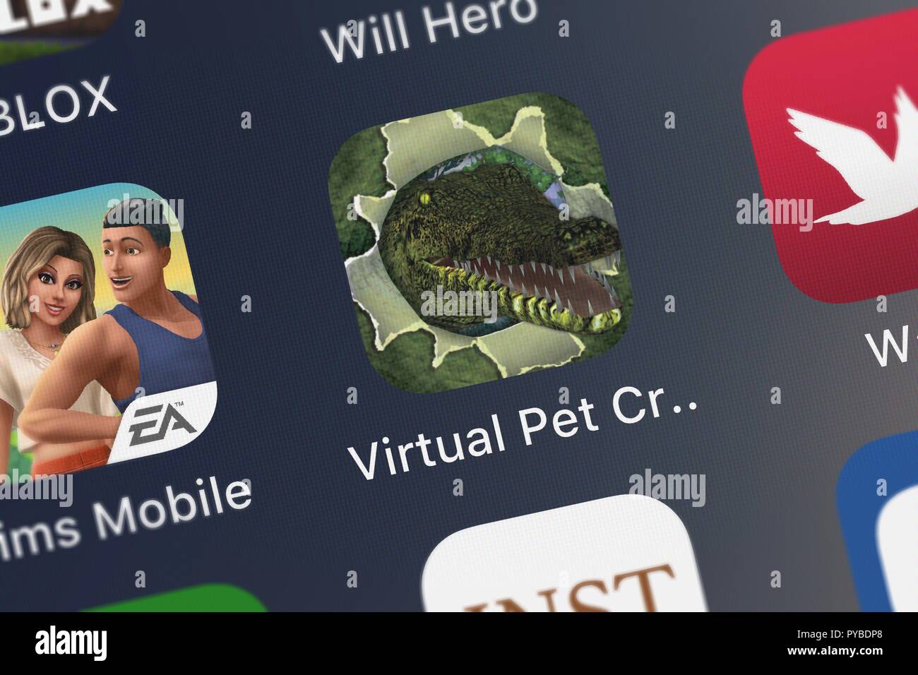 London, United Kingdom - October 26, 2018: Icon of the mobile app ...