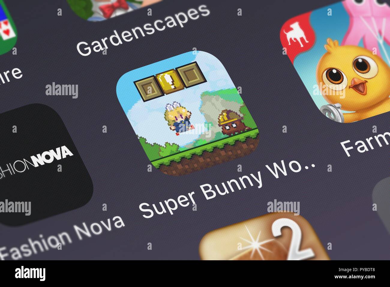 London, United Kingdom - October 26, 2018: Close-up shot of the Super ...