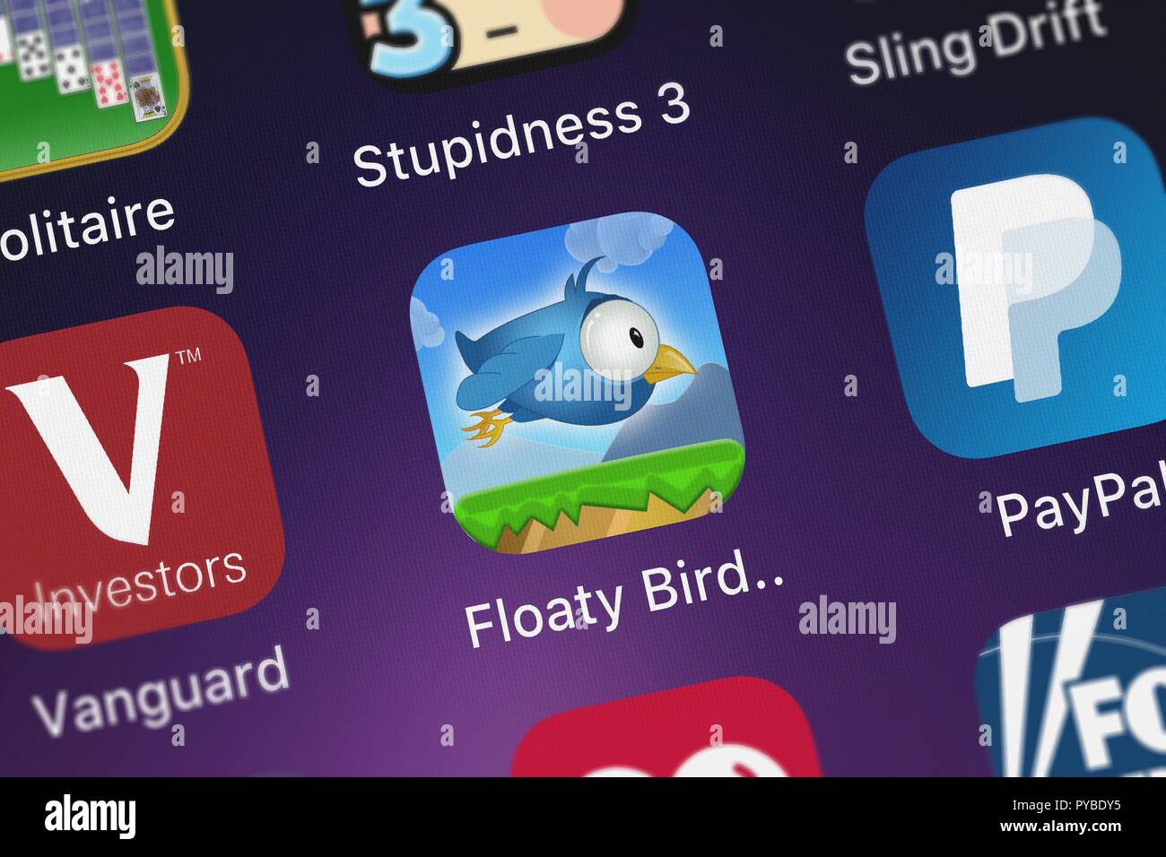 London, United Kingdom - October 26, 2018: Close-up shot of the Floaty ...