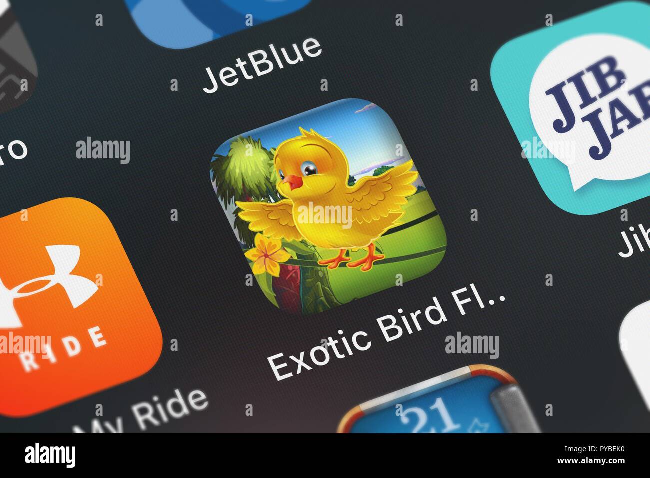 London, United Kingdom - October 26, 2018: The Exotic Bird Flying Sky ...