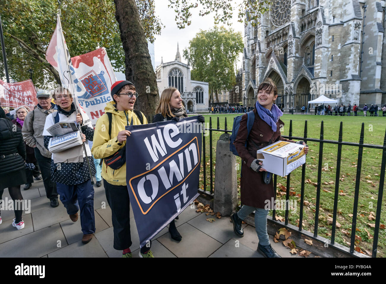 London, UK. 26th October 2018. Campaigners supporting the NHS and ...