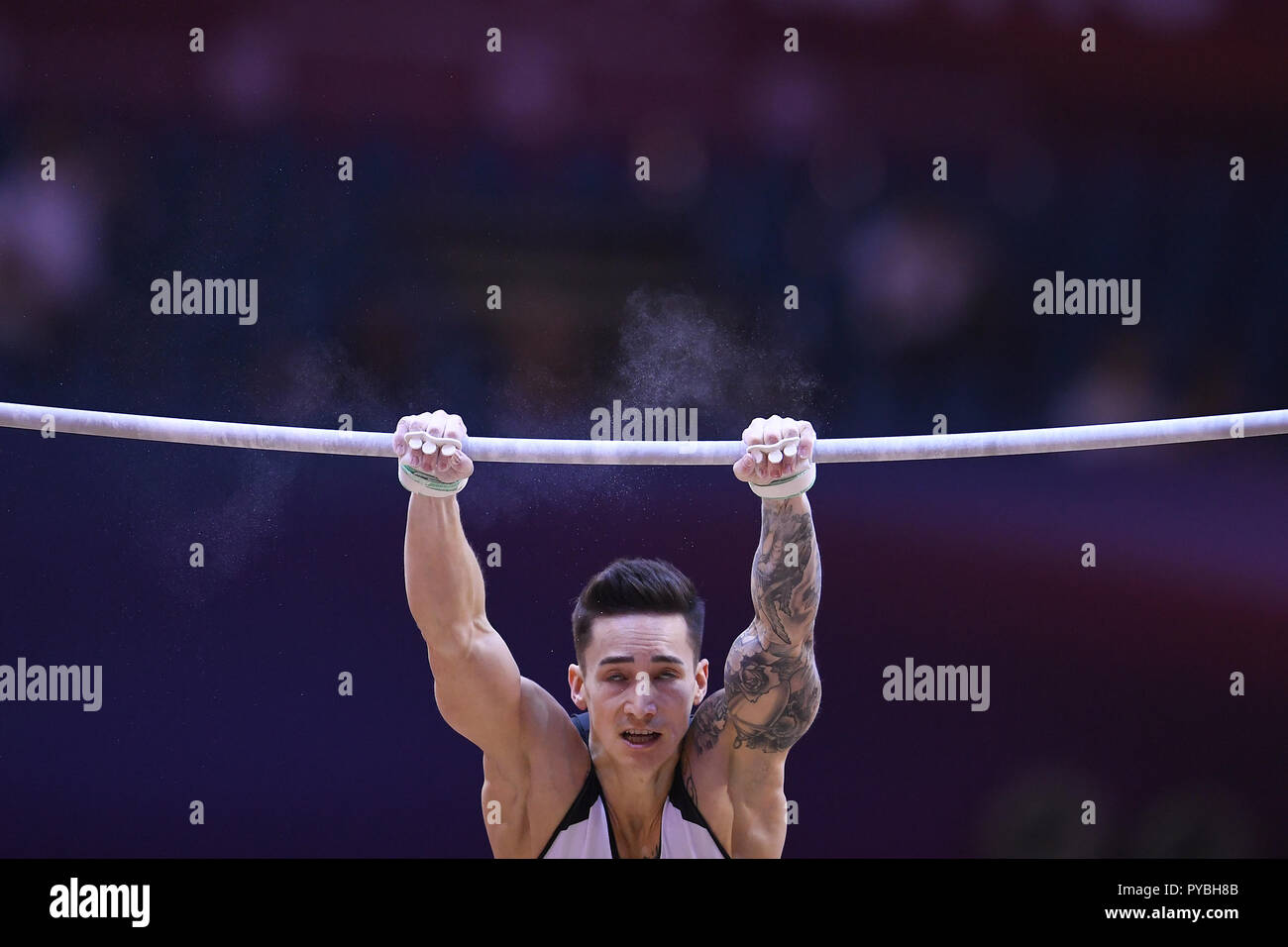 Marcel Nguyen (Germany/Stuttgart) on the horizontal bar. GES/Gymnastics ...