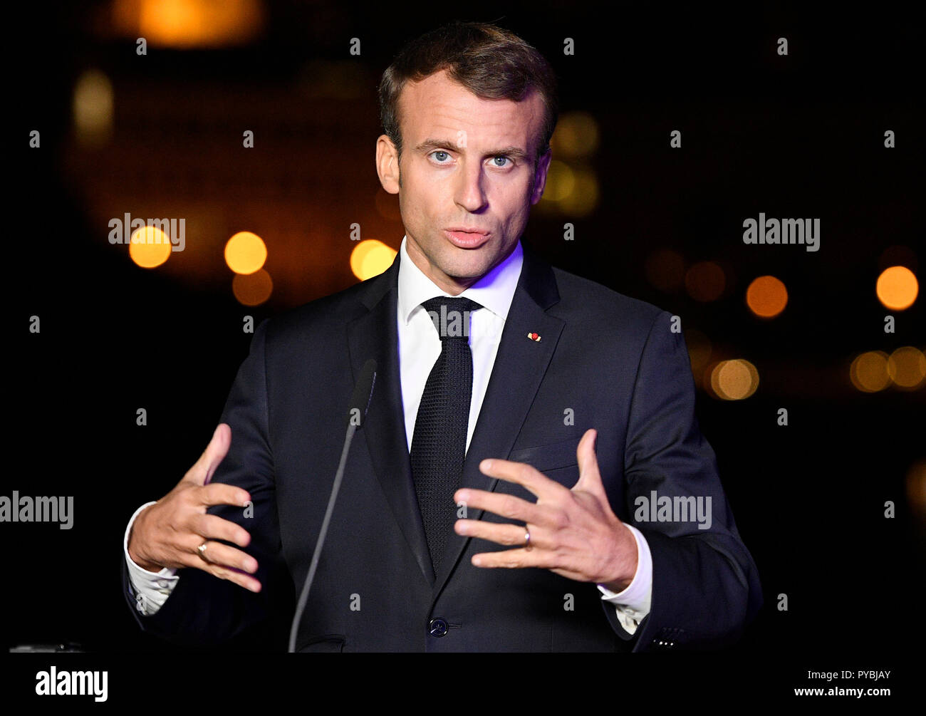 Prague, Czech Republic. 26th Oct, 2018. French President Emmanuel ...