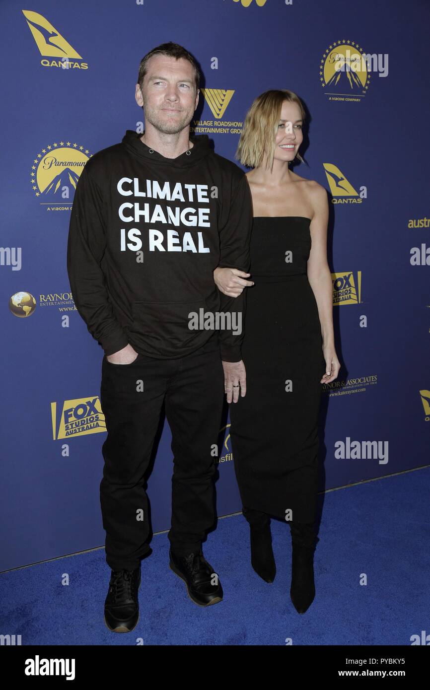 Los Angeles, CA, USA. 24th Oct, 2018. Sam Worthington, Lara Bingle at ...