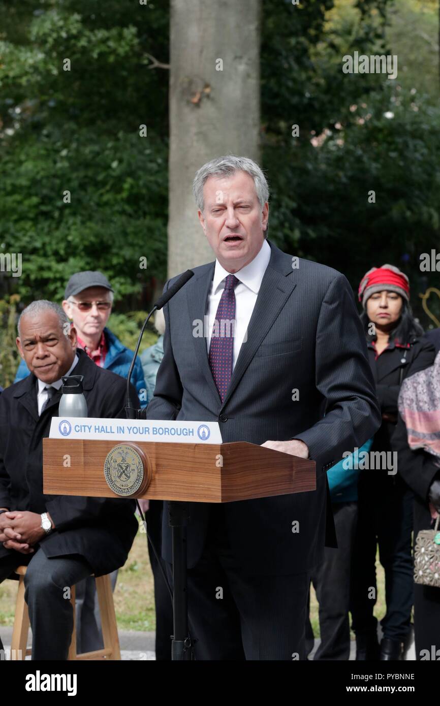 Flushing, Queens, New York, USA, October 26, 2018 - Mayor Bill de ...