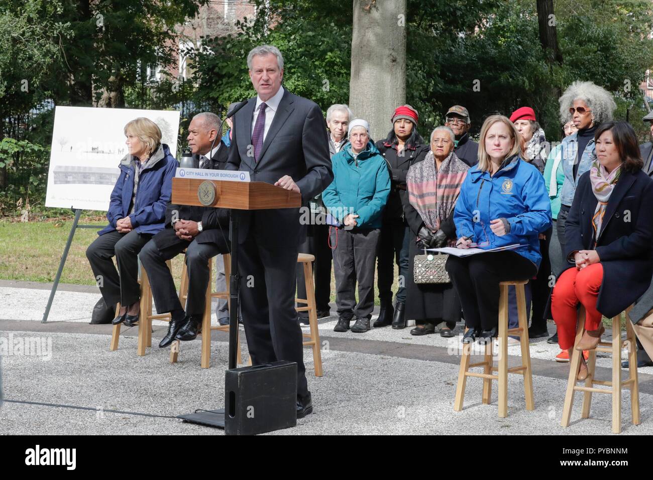 Flushing, Queens, New York, USA, October 26, 2018 - Mayor Bill de ...
