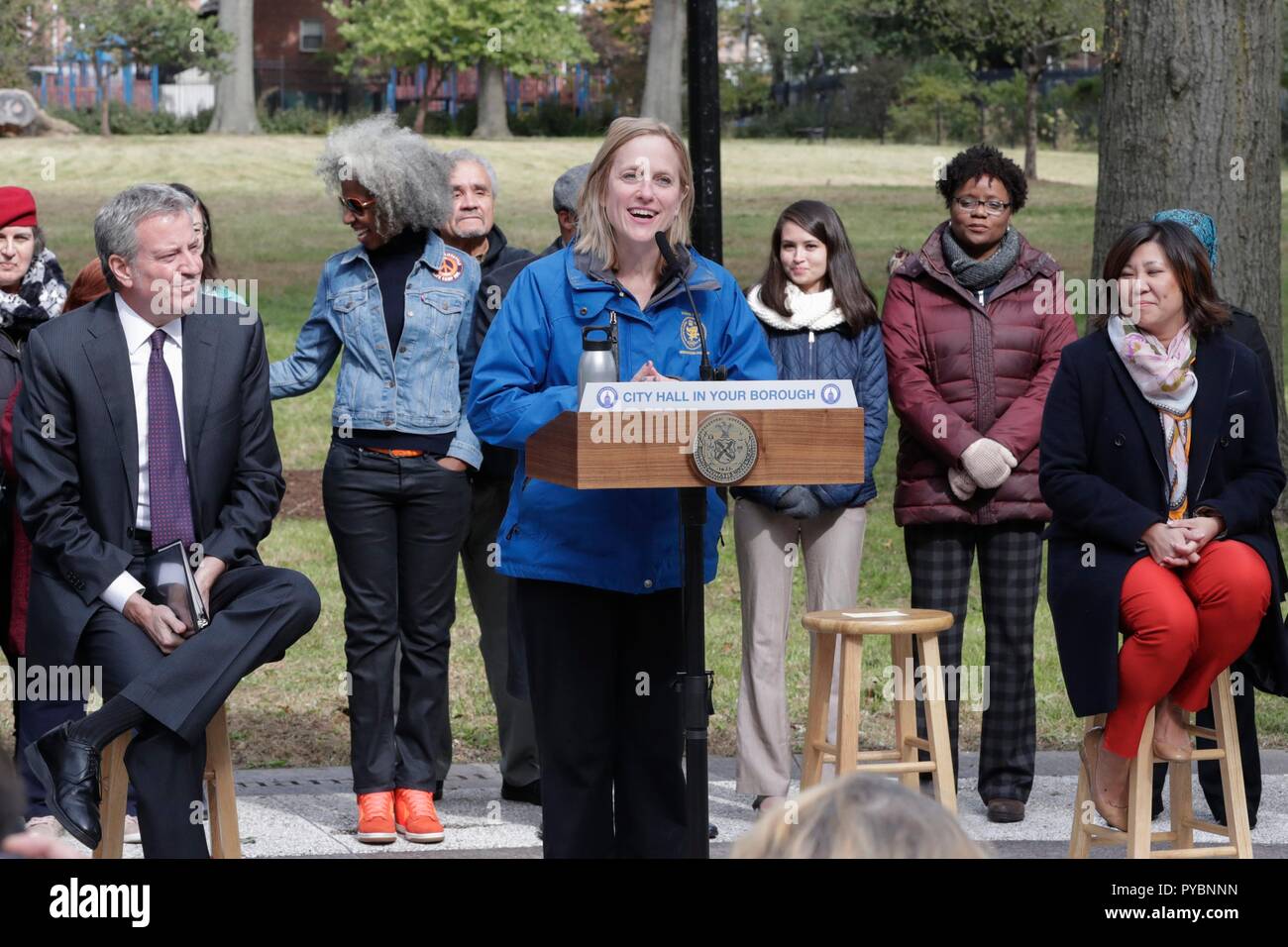 Flushing, Queens, New York, USA, October 26, 2018 - Mayor Bill de ...