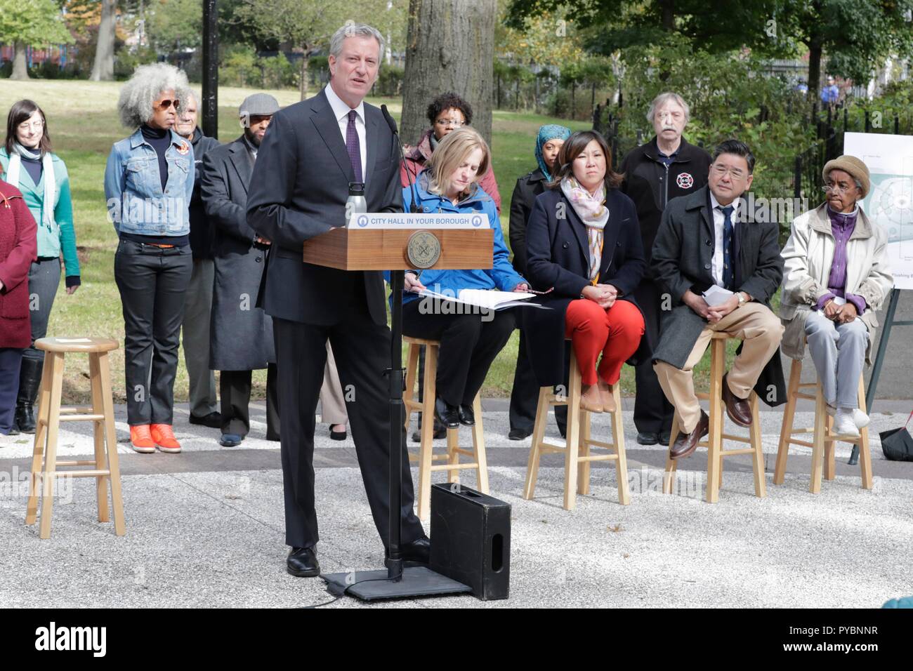 Flushing, Queens, New York, USA, October 26, 2018 - Mayor Bill de ...