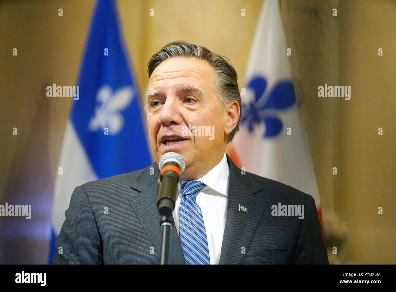 Montreal, Canada. 27 October 2018. Premier-elect Francois Legault at a ...