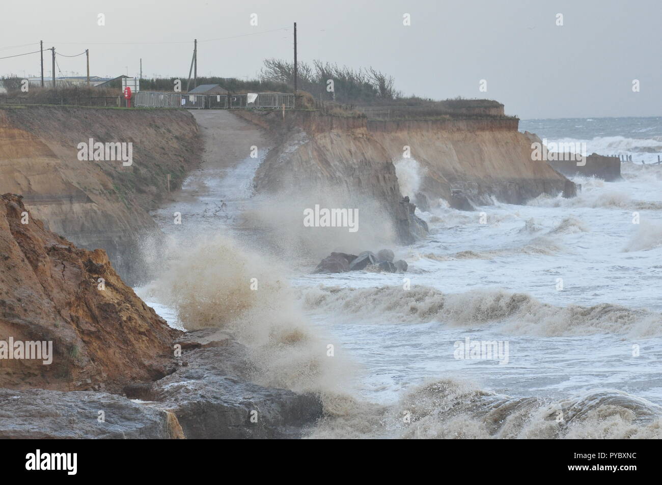 The first gale of the winter accelerates erosion of the crumbling ...