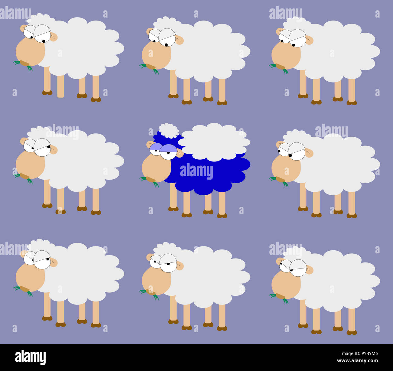 A blue sheep disguised with a grey white wool among grey white sheep: I ...