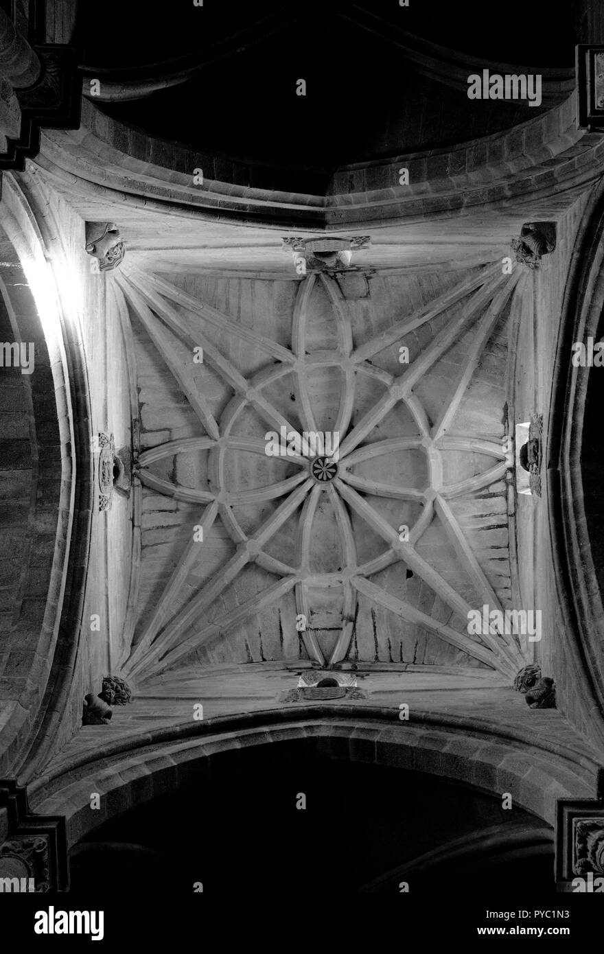 BOVEDA ESTRELLADA - GOTICO GALLEGO - FOTOGRAFIA EN BLANCO Y NEGRO ...