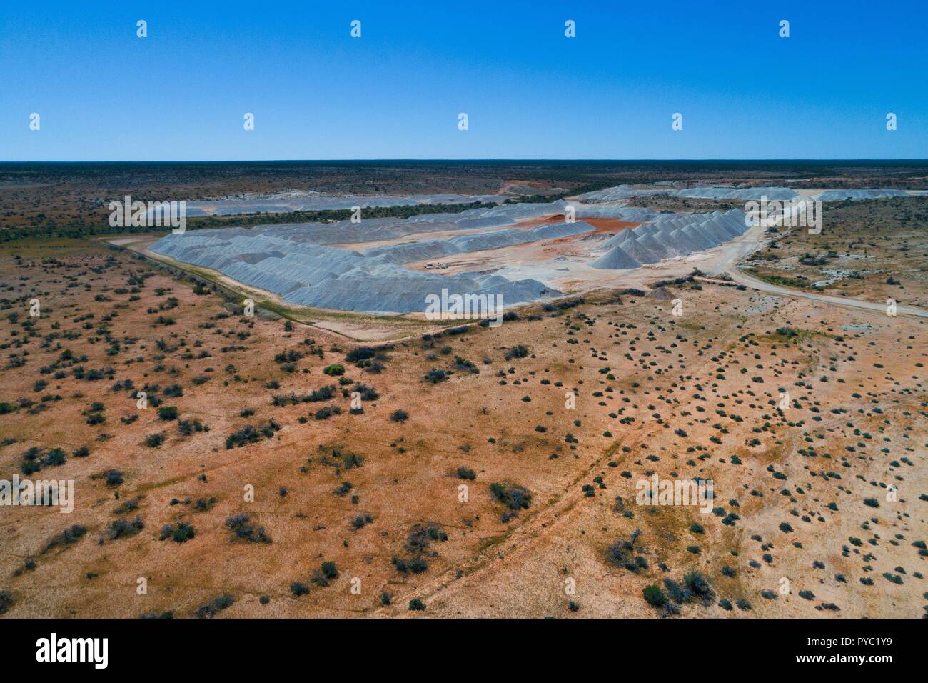 Aerial view of a stone quarry, Central Western Australia | usage ...