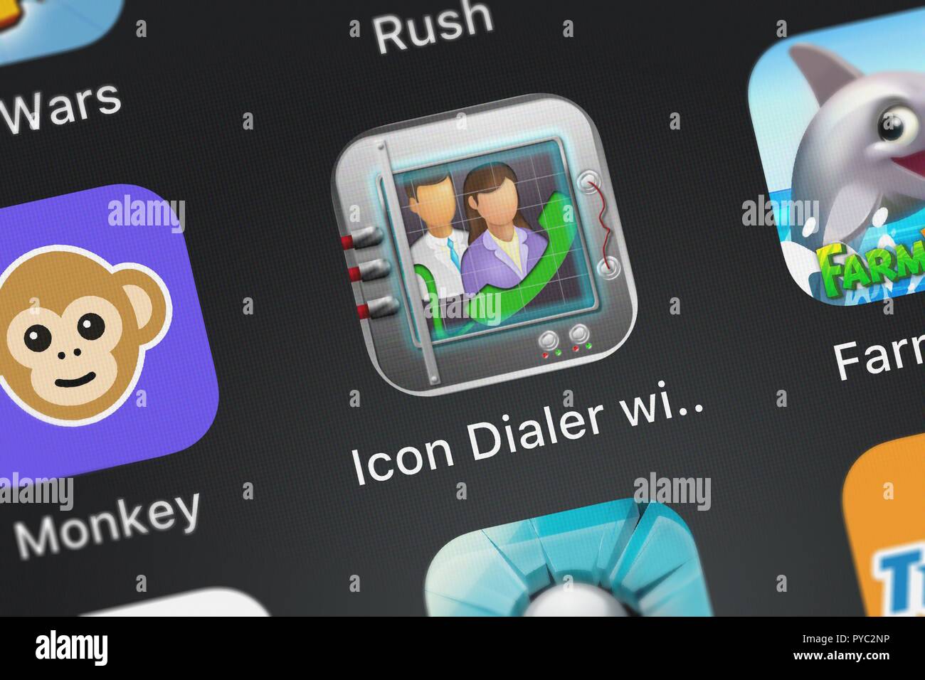 London, United Kingdom - October 26, 2018: Icon of the mobile app Icon ...