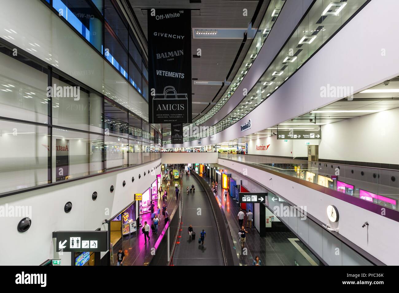 Vienna, Austria - September 17, 2018: Terminal 3 at Vienna airport (VIE ...